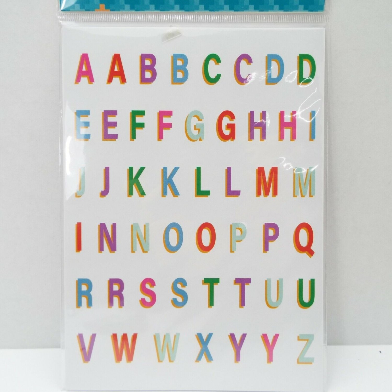Rainbow Multi-color Monogram Alphabet Stickers 288 piece Cellphone Planner