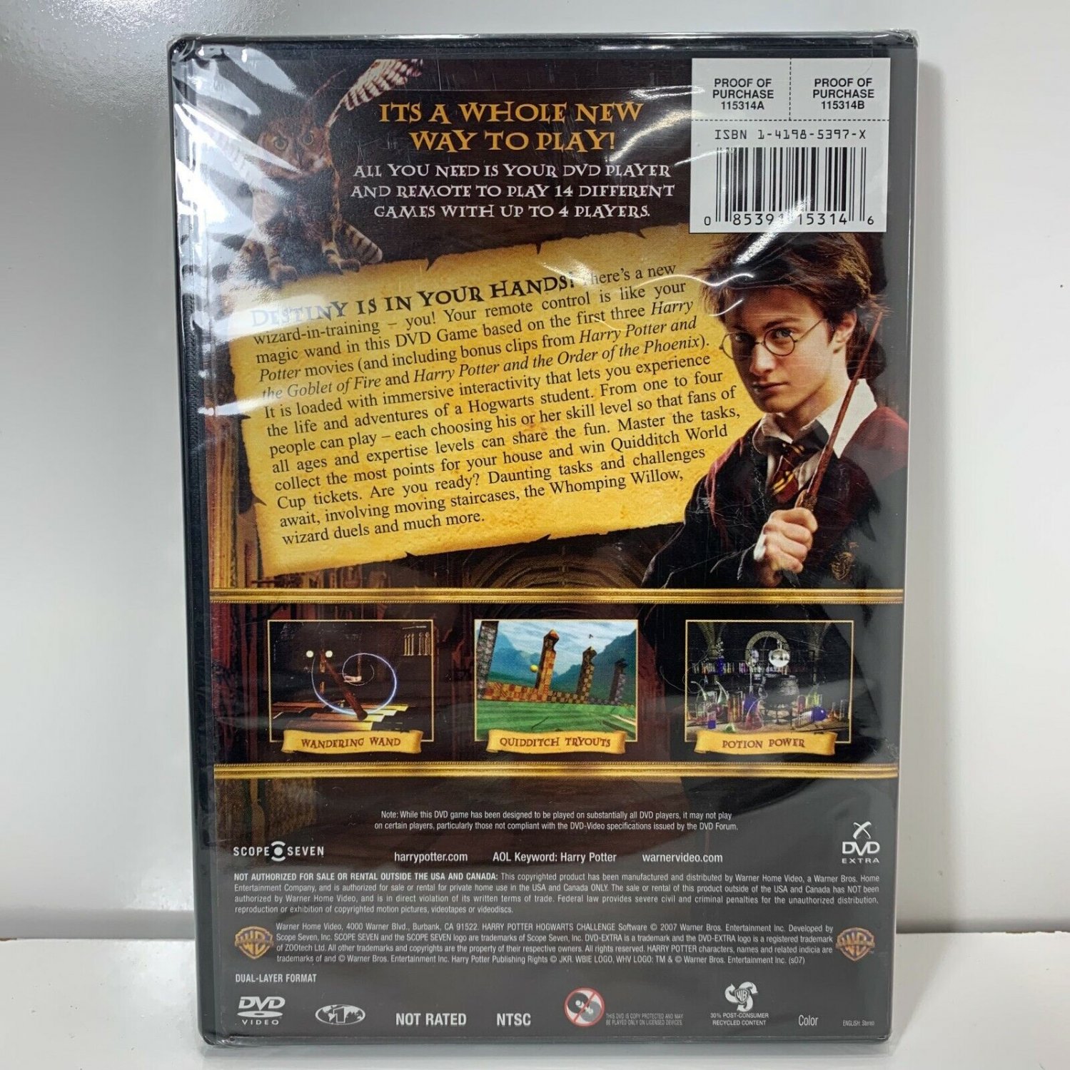 Harry Potter Hogwart's Challenge Interactive DVD Game New Sealed Family ...