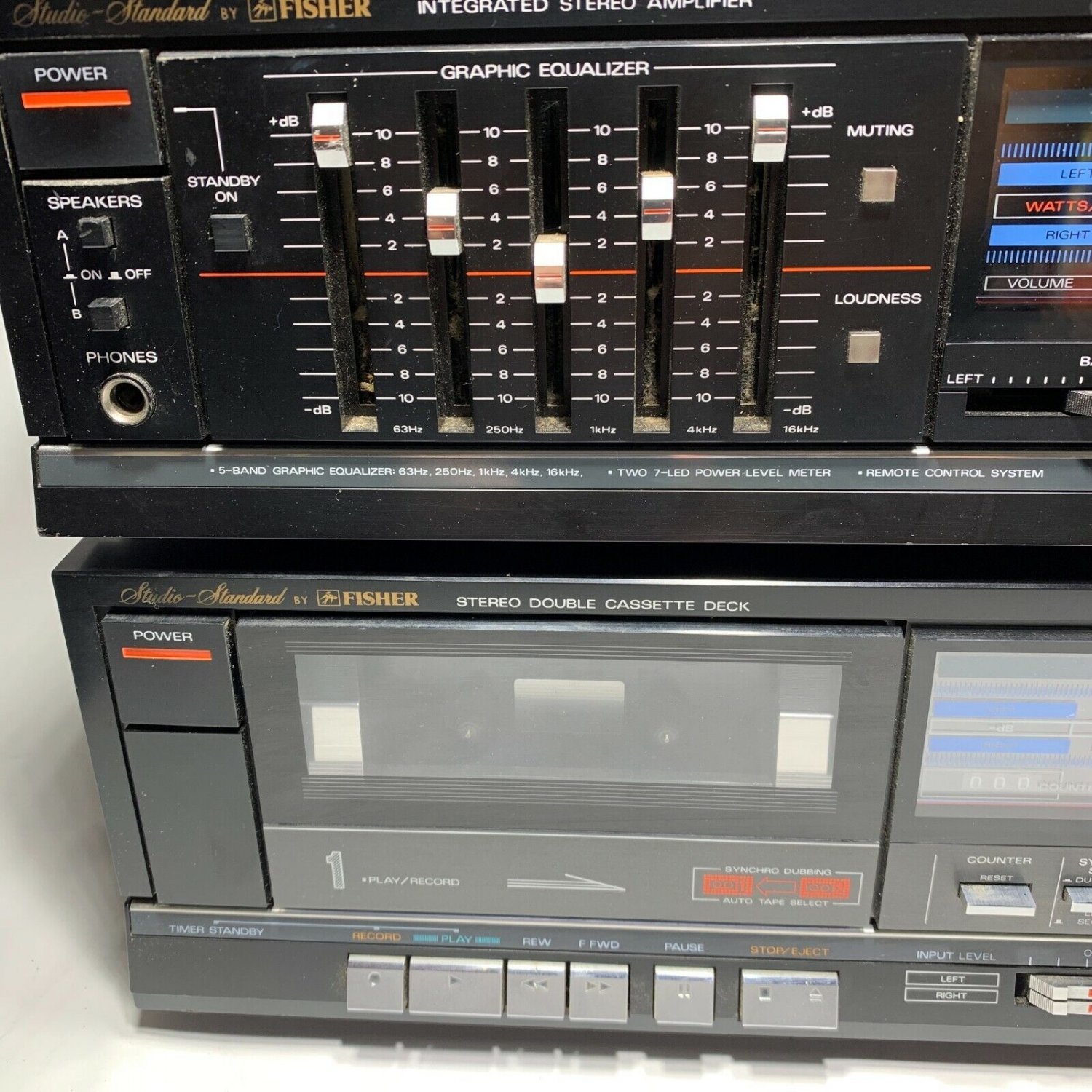 Fisher Studio Standard Tuner Amplifier EQ Cassette Deck FM270A CA283 CRW74H