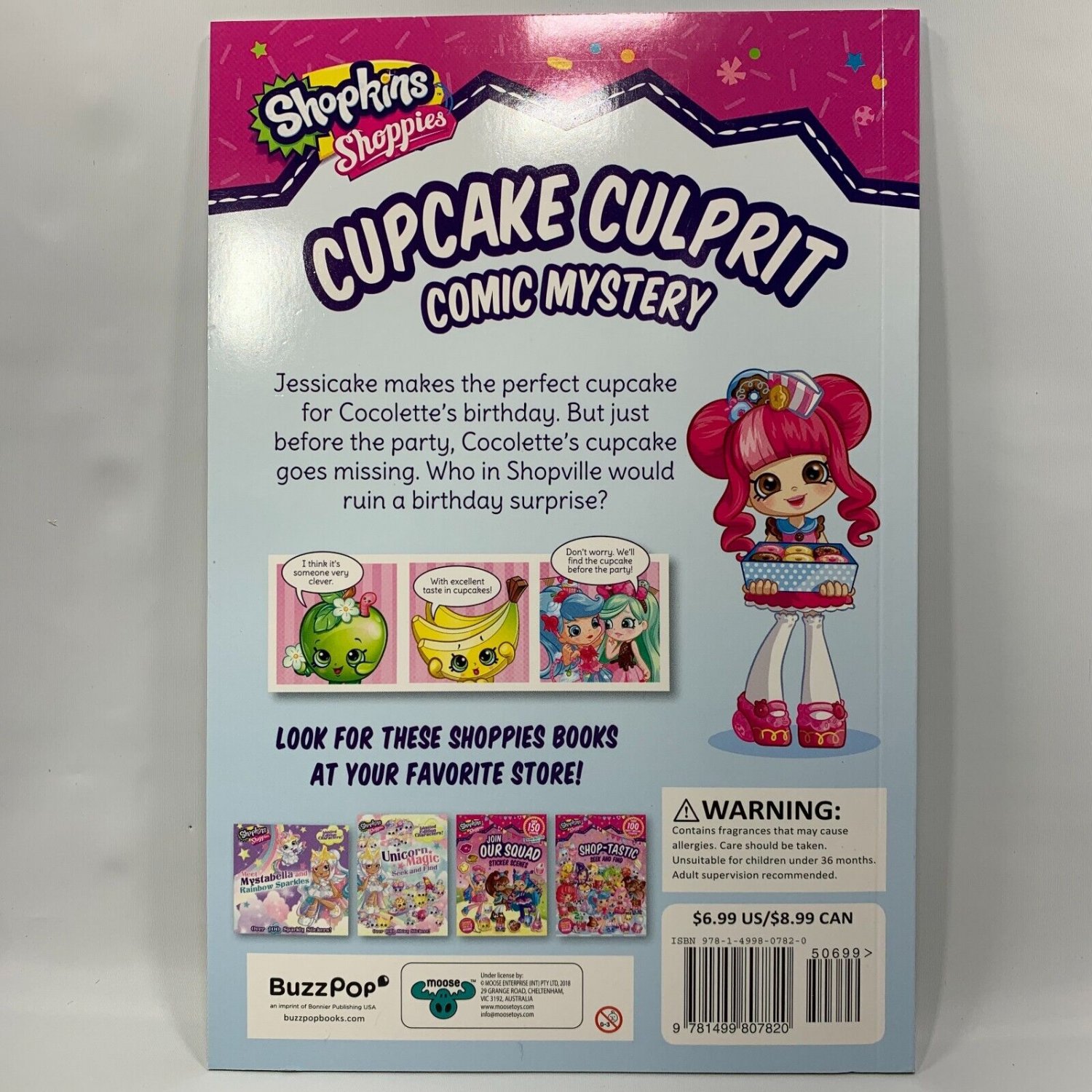 Shopkins Shoppies Cupcake Culprit Comic Mystery Book with over 100 Stickers