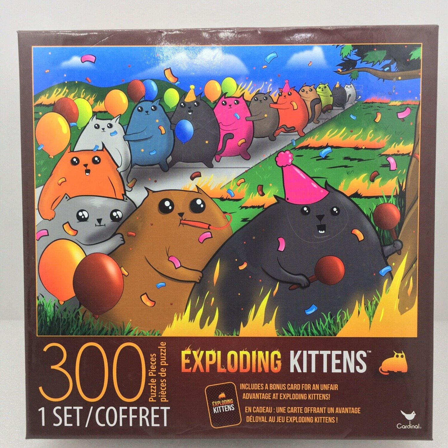 Exploding Kittens Time To Pawty 300 Piece Puzzle includes Bonus Card ...
