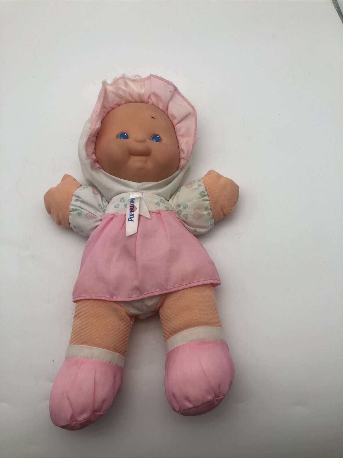 Vintage 1994 Fisher Price Puffalump Baby Doll Pink Dress #1211 Rattle