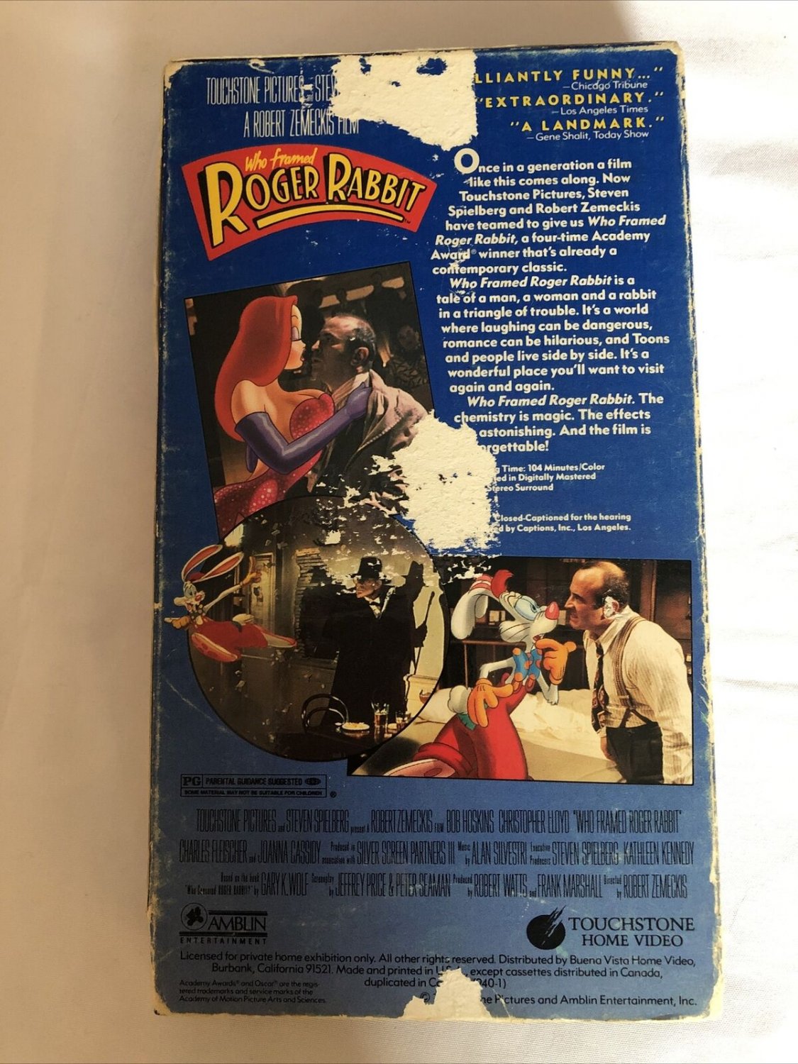 Who Framed Roger Rabbit Hollywood Videos VHS Rental Vintage