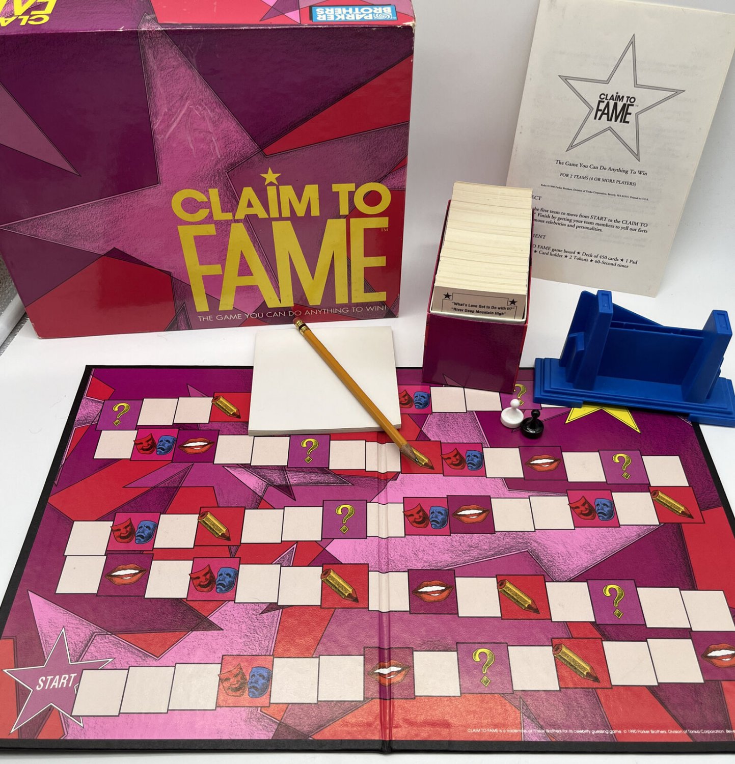Claim to Fame Vintage Adult Board Game Parker Brothers 1990 4+ players