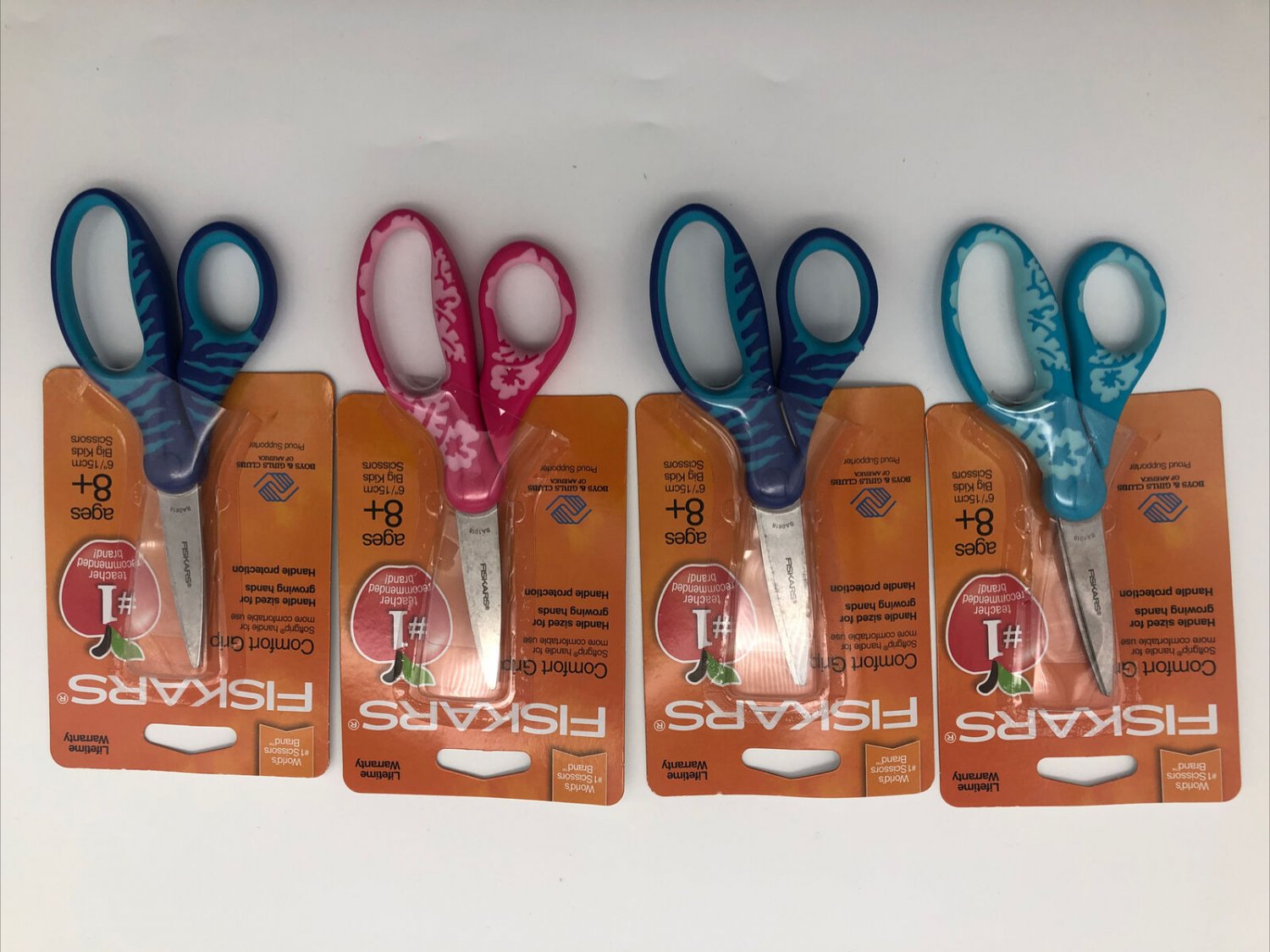Fiskars 6" Comfort Grip STUDENTS Kids Scissors Age8+ Antimicrobial ...