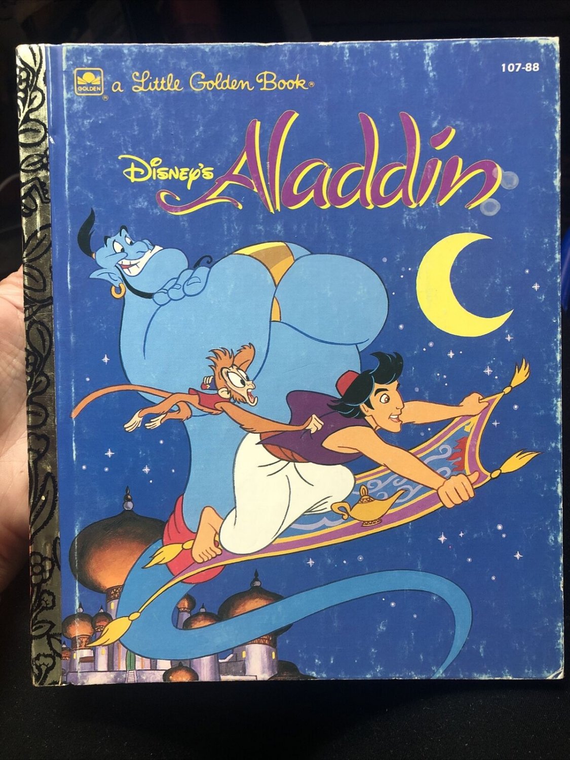 Vintage Disney Little Golden Book ALADDIN Storybook JUNK JOURNAL Ephemera