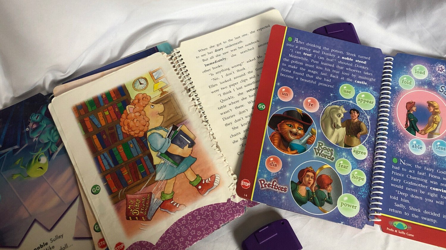 LeapFrog Reading Disney Monsters Inc, Shrek, Arthur Books And ...