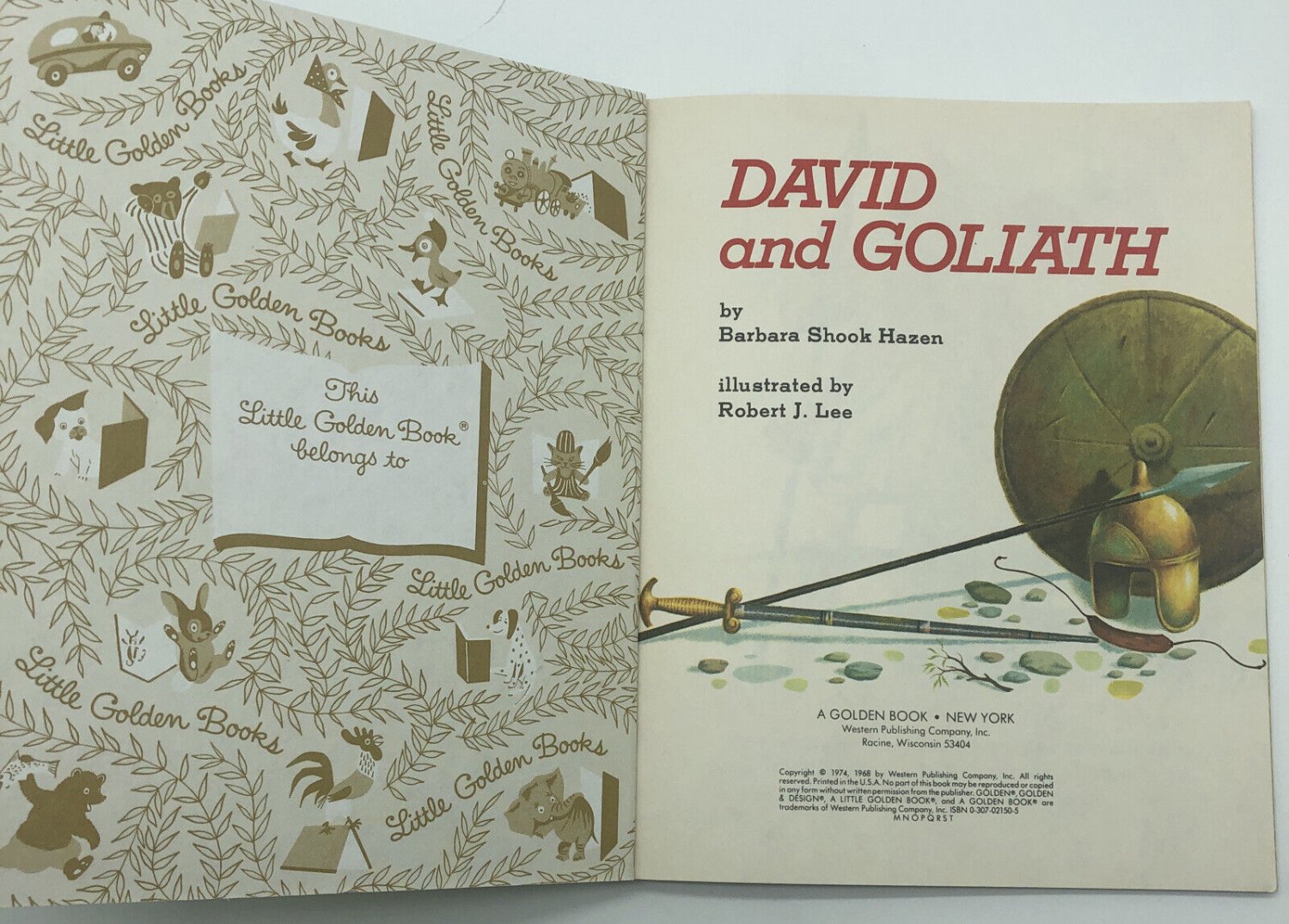 Little Golden Book "David And Goliath" Vintage 1974 Children's ...