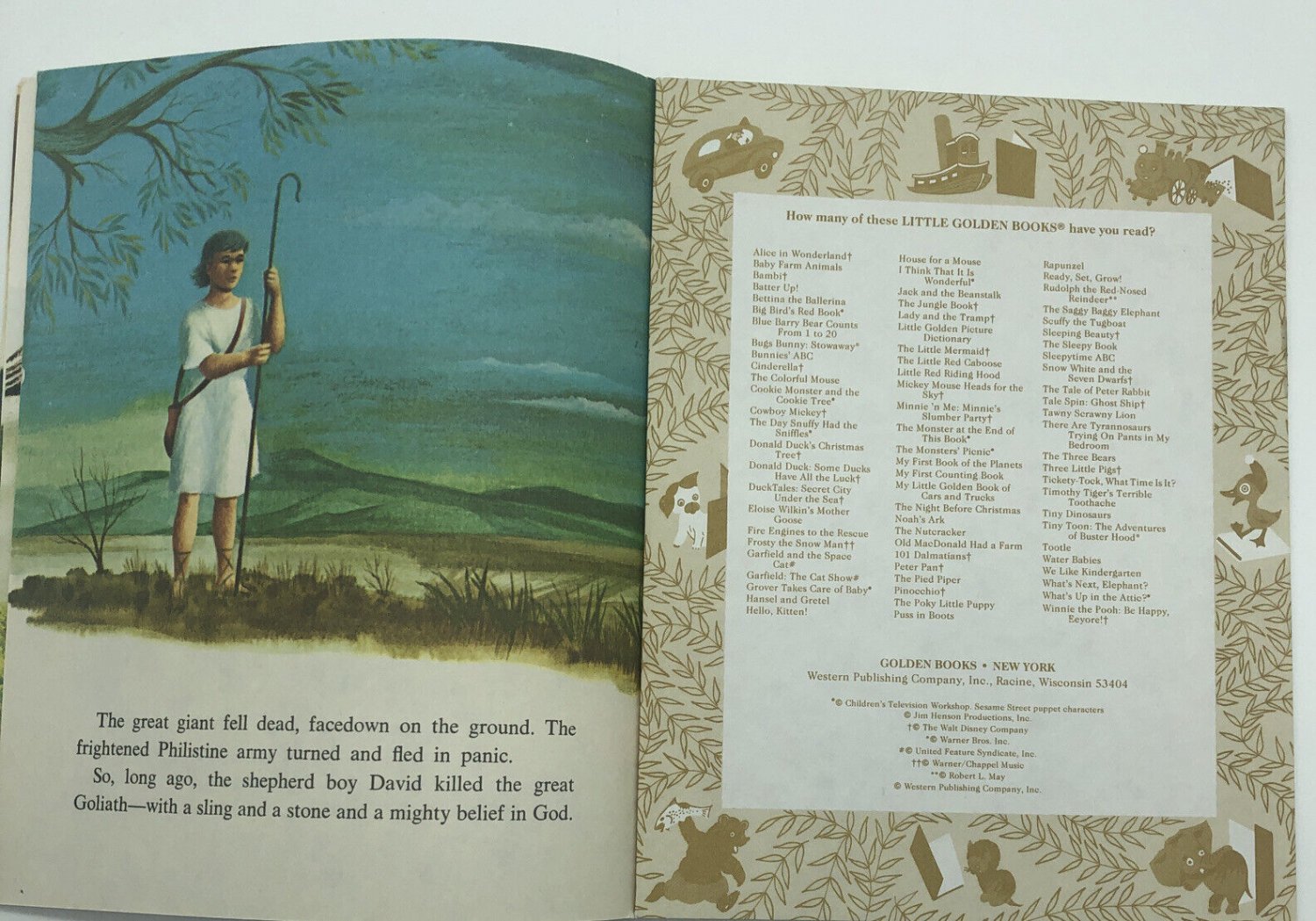 Little Golden Book "David And Goliath" Vintage 1974 Children's ...