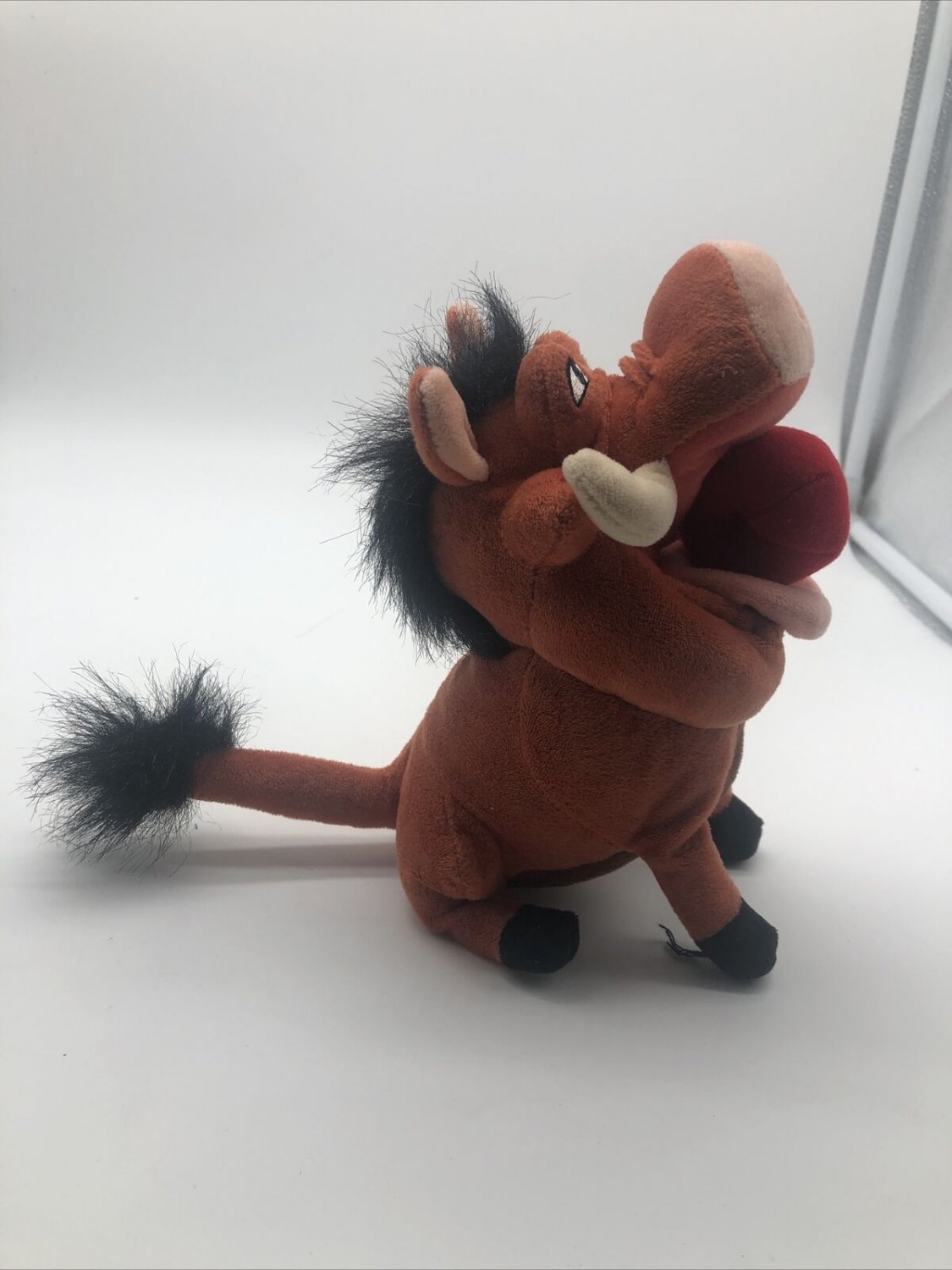 Disney Lion King PUMBAA eating Apple in mouth 8" Stuffed Plush Warthog ...