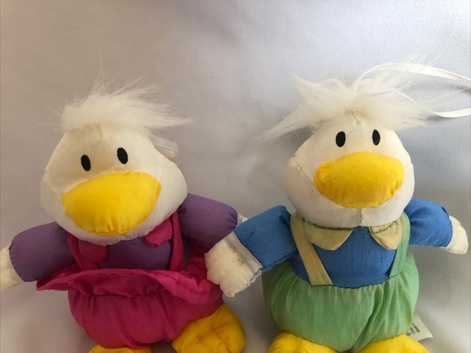 VINTAGE 1994 Gibson Greetings Easter Plush Darcie Duck & Dudley Duck 3”