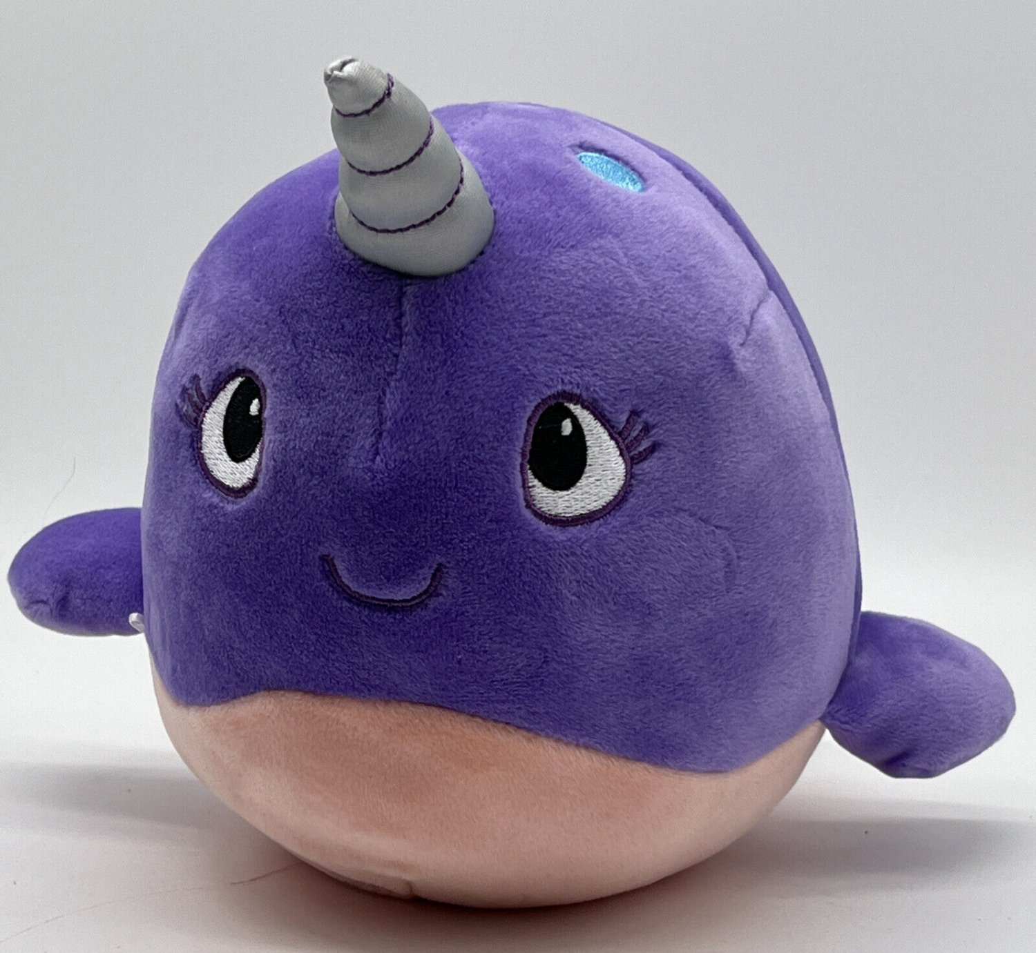 Animal Adventure Purple Squishy Super Soft Narwhal Plush 9" 2020 CLEAN