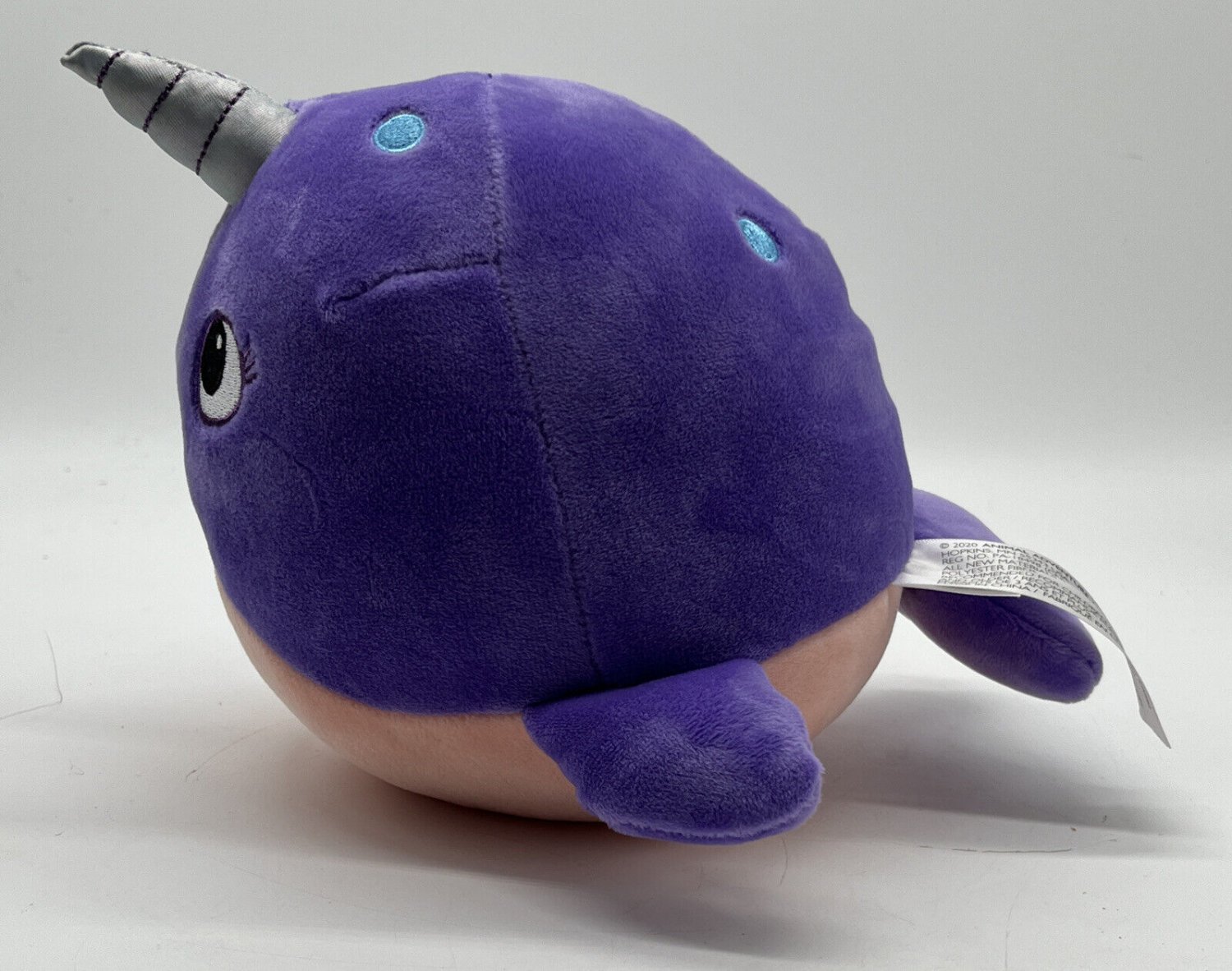 Animal Adventure Purple Squishy Super Soft Narwhal Plush 9" 2020 CLEAN
