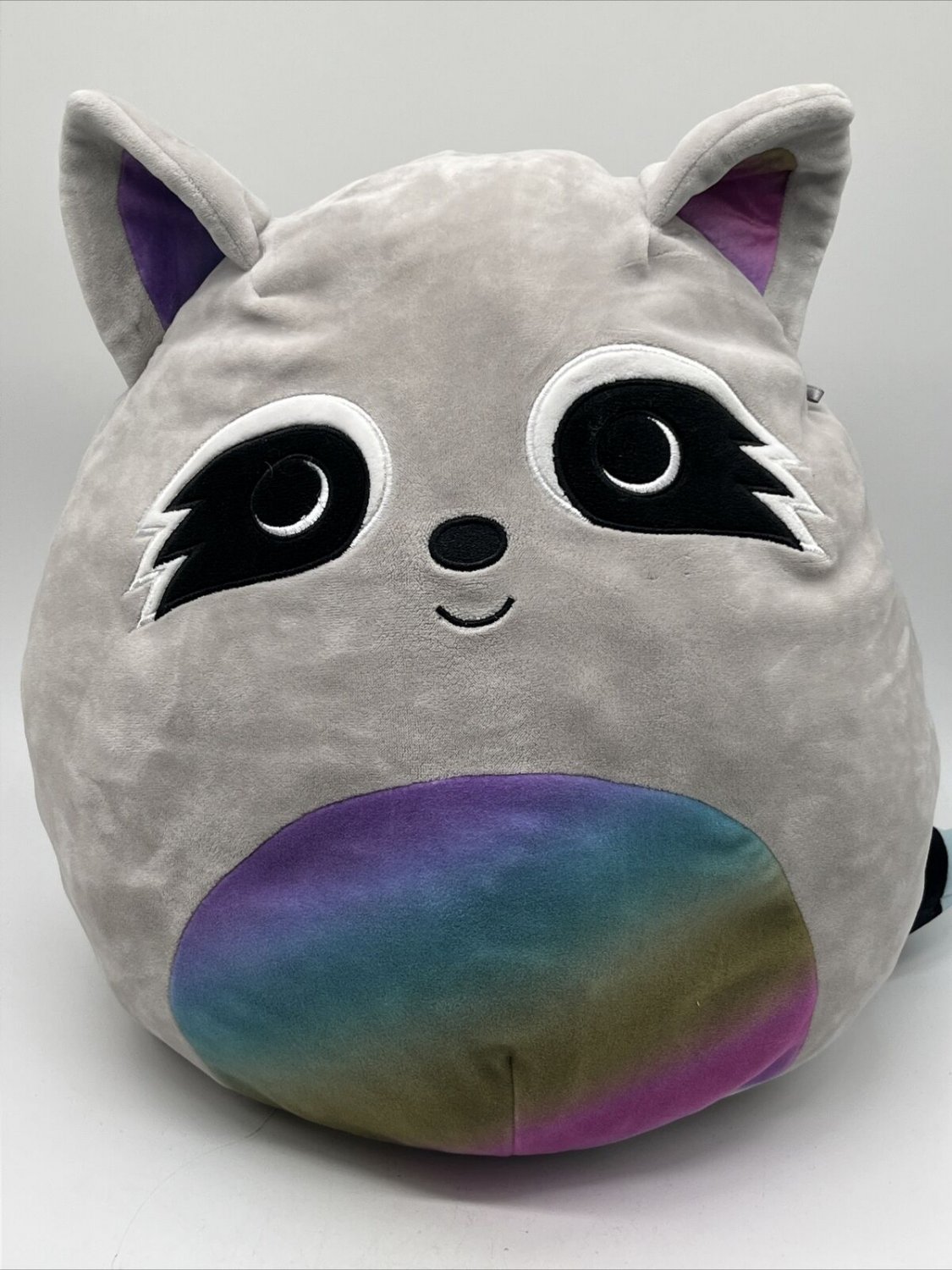 Max The Racoon 14” Squishmallow Rainbow Belly