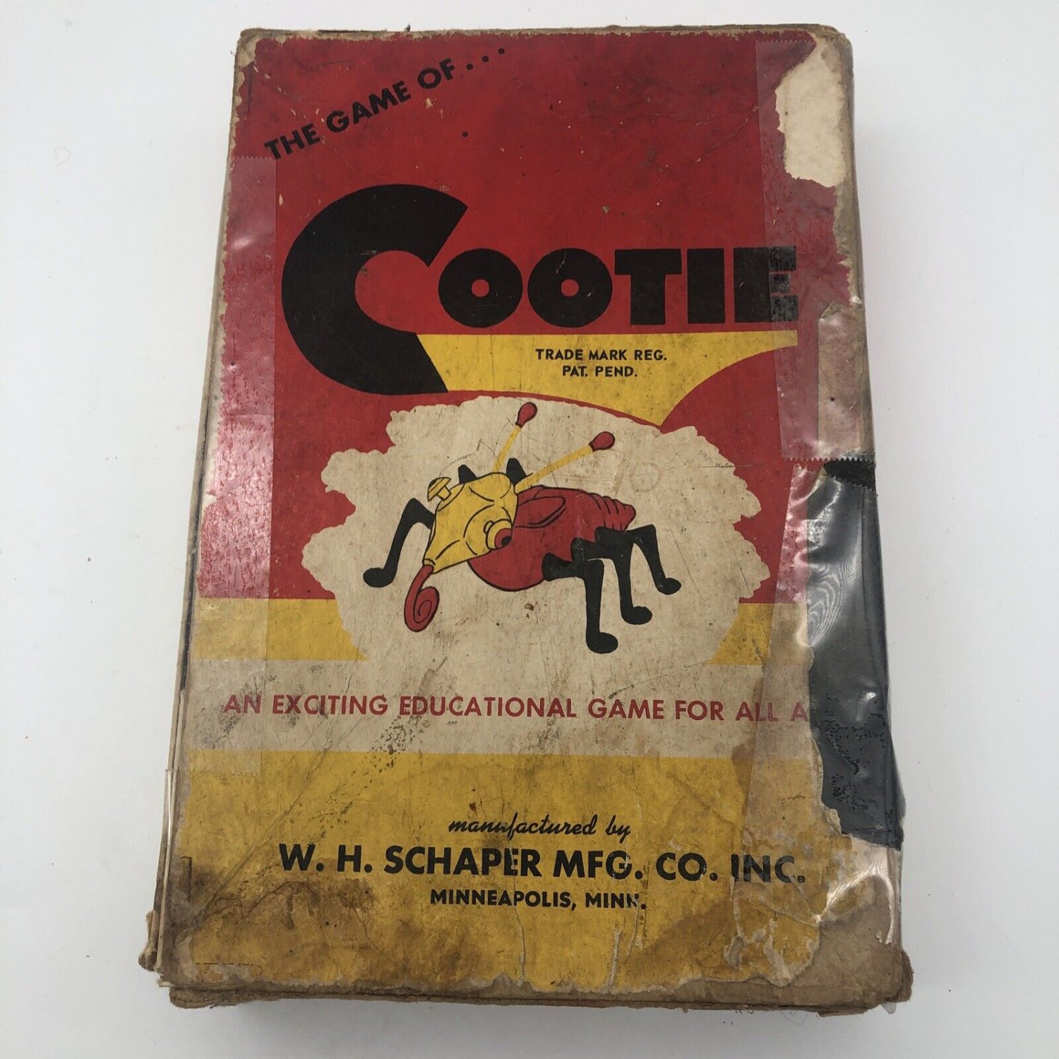 Vintage Cootie game, Rare Pink heads, Patent applied for. 1949 ...