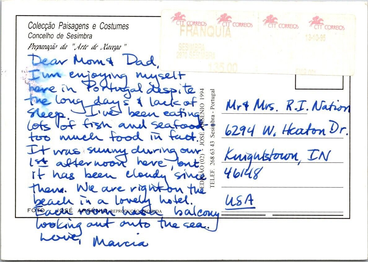 The Landscapes and Customs of Sesimbra Portugal Vintage 1995 Posted ...