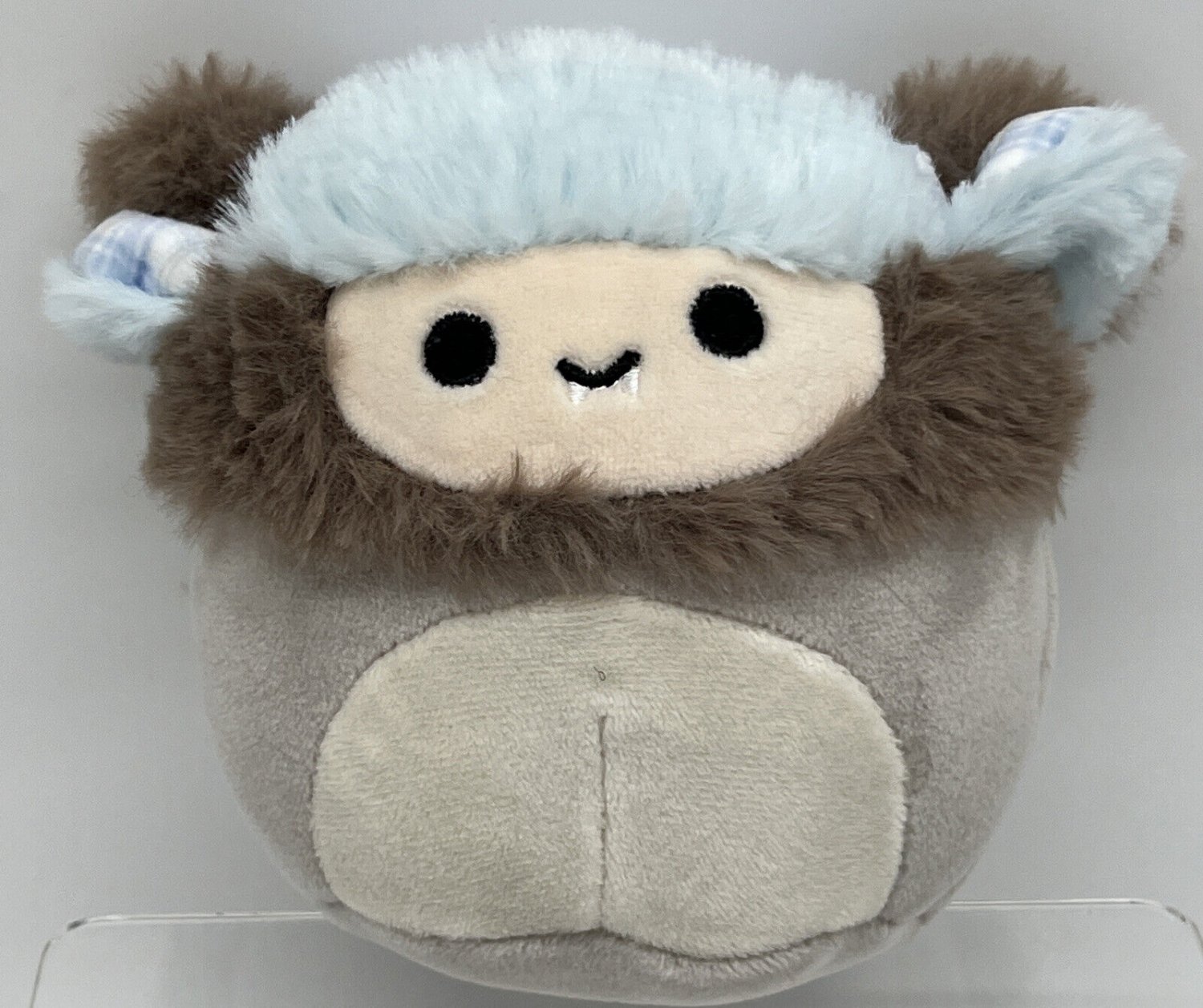 Squishmallow 4.5” DRAY the YETI BIGFOOT Kellytoy Gray With Blue Plaid ...