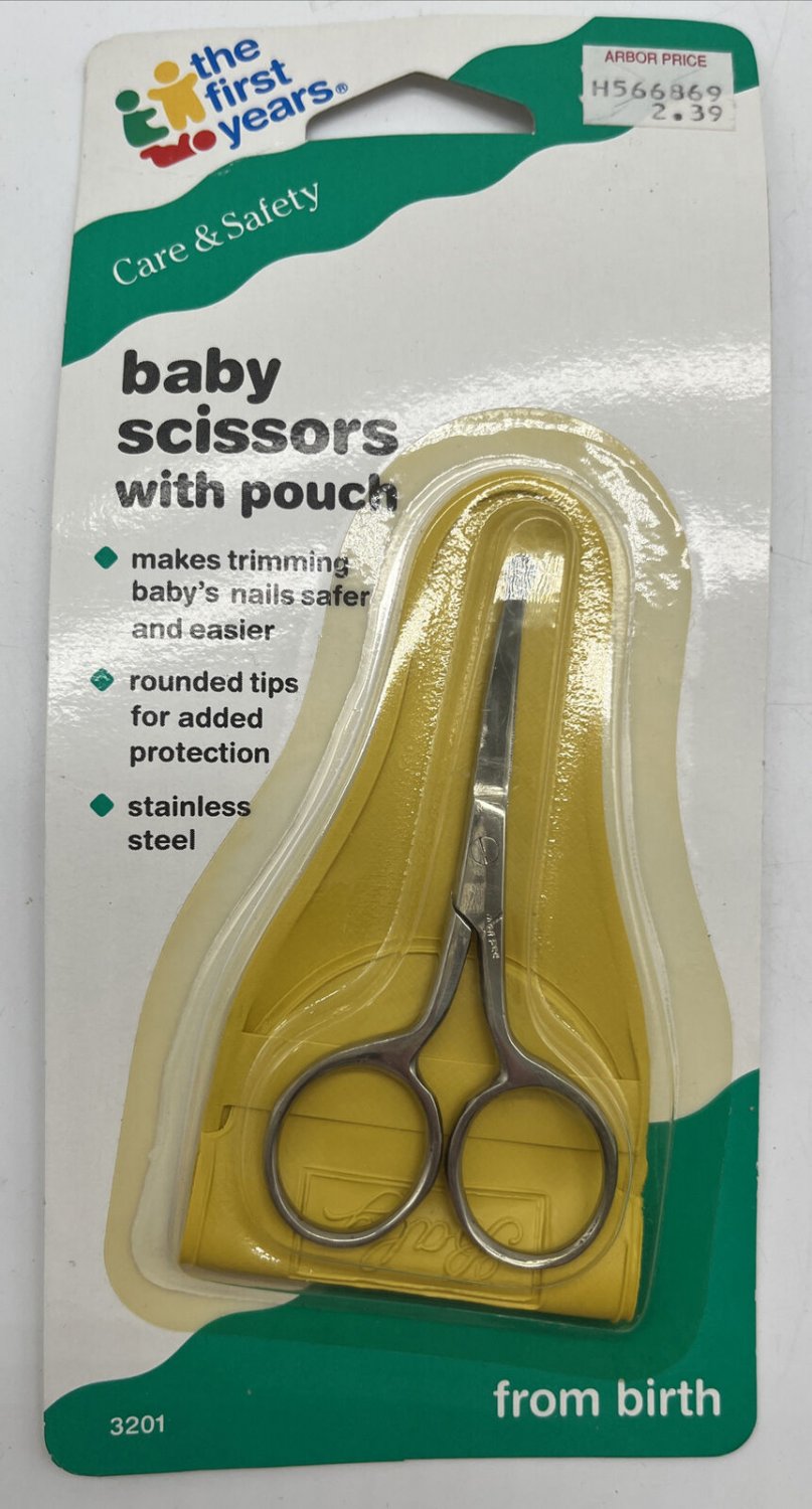 Vintage the first years Safety Scissors with Pouch Rounded Safety Tips