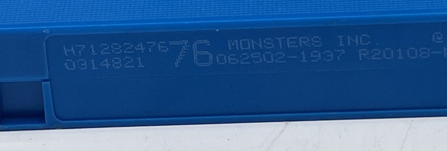 Disney - Pixar Monsters, Inc. 2002 [VHS] Blue Tape Inner Graphics