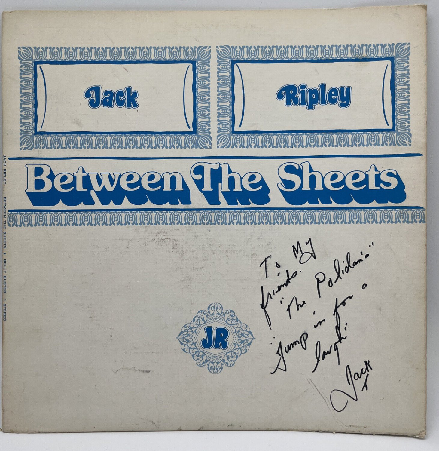 JACK RIPLEY Signed Vinyl Record Between Sheets autograph vinyl 1960s ...