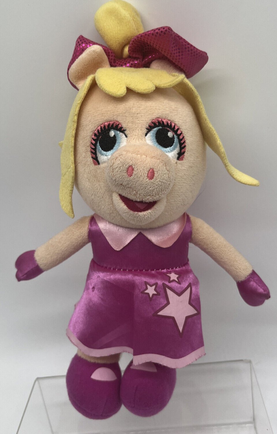 Disney Junior Baby Miss Piggy Plush Muppet Babies 9” Pink Star Dress Toy