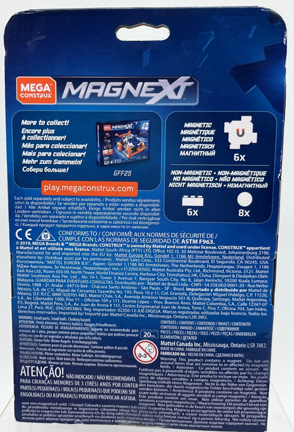 Mega Construx Magnext Mag-Box Wonder Builders 20 pieces NWT