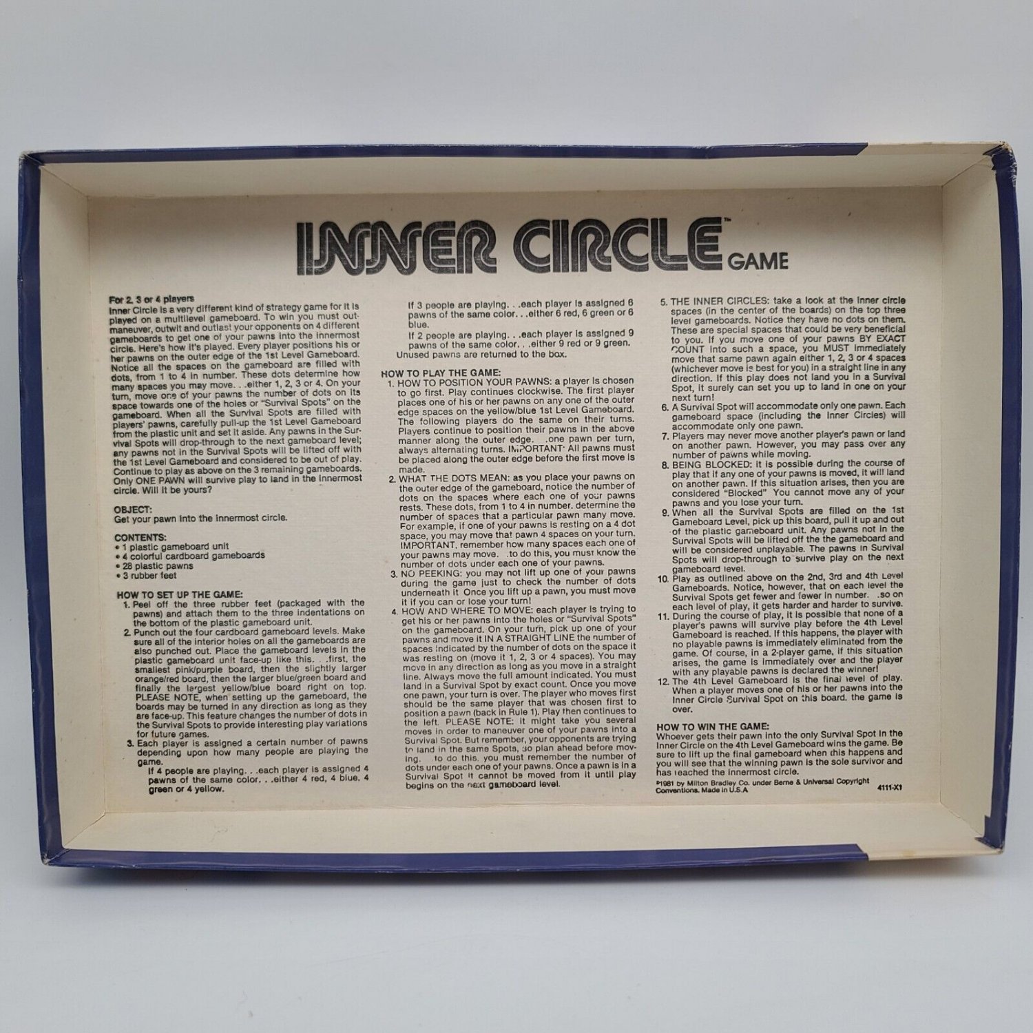 Vintage 1981 Inner Circle Board Game MILTON BRADLEY 100% Complete