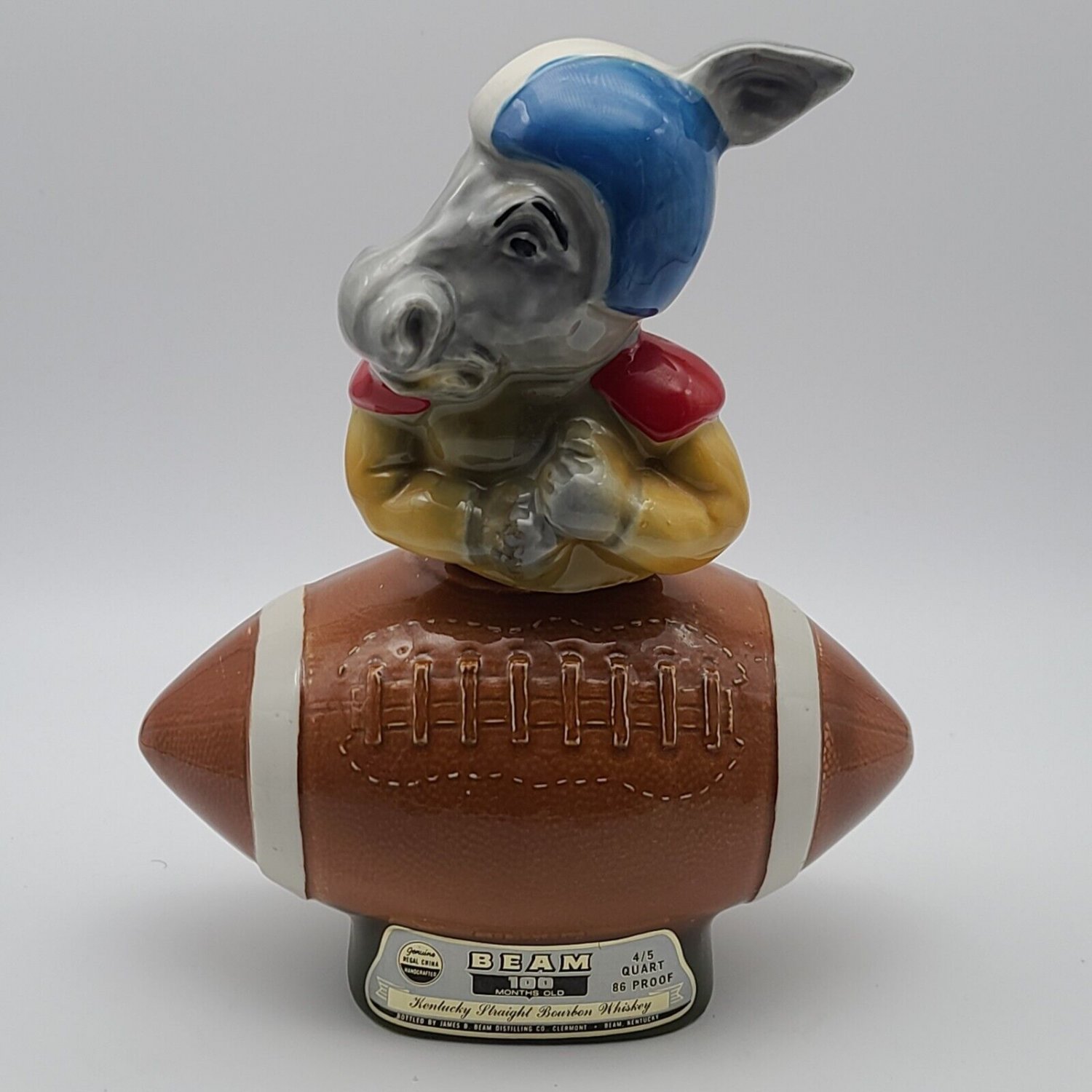 Vintage 1972 Jim Beam Football Donkey Decanter