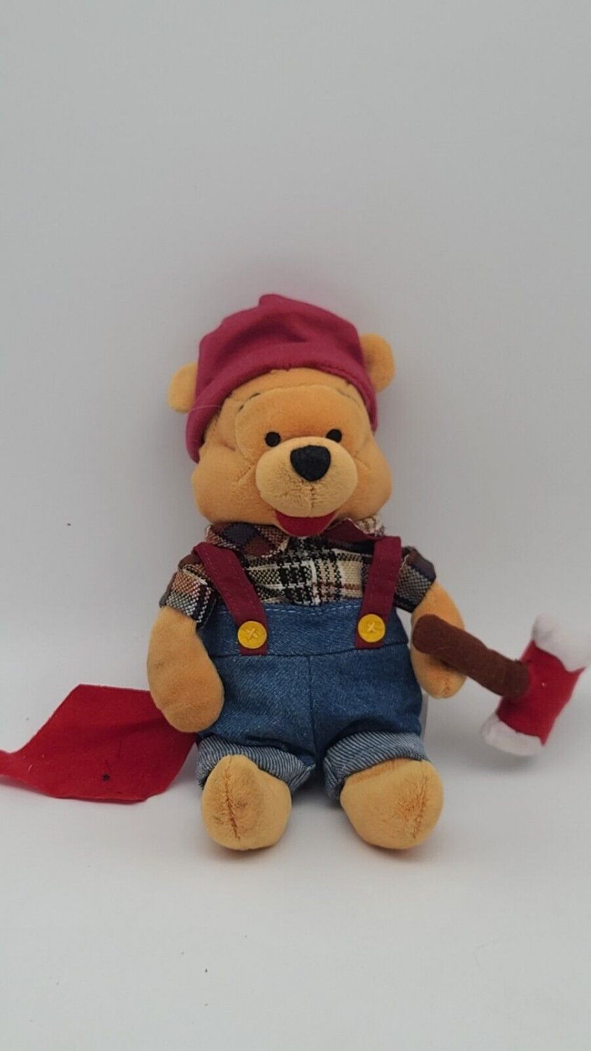 Disney's Winnie The Pooh Lumber Jack Woodsman Pooh Plush Stuffed Animals