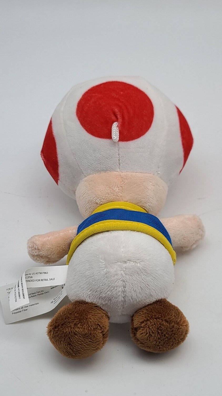 GENUINE Super Mario Bros Red Toad Stuffed Plush All Star 8" Little ...