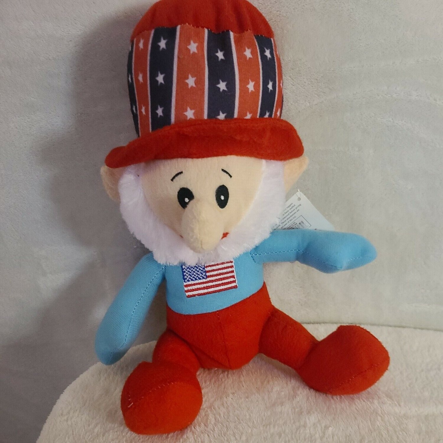 VERY RARE Kellytoy Uncle Sam Red White & Blue Patriotic Plush Stuffed ...