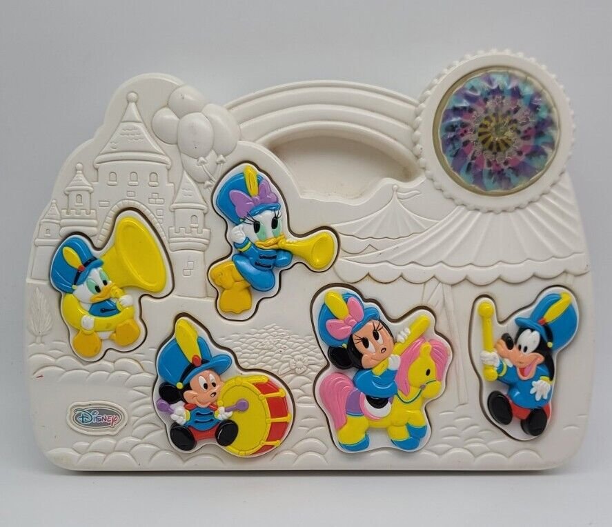 Rare Vintage Disney Mickey Mouse Musical Marching Band Song Board TESTED