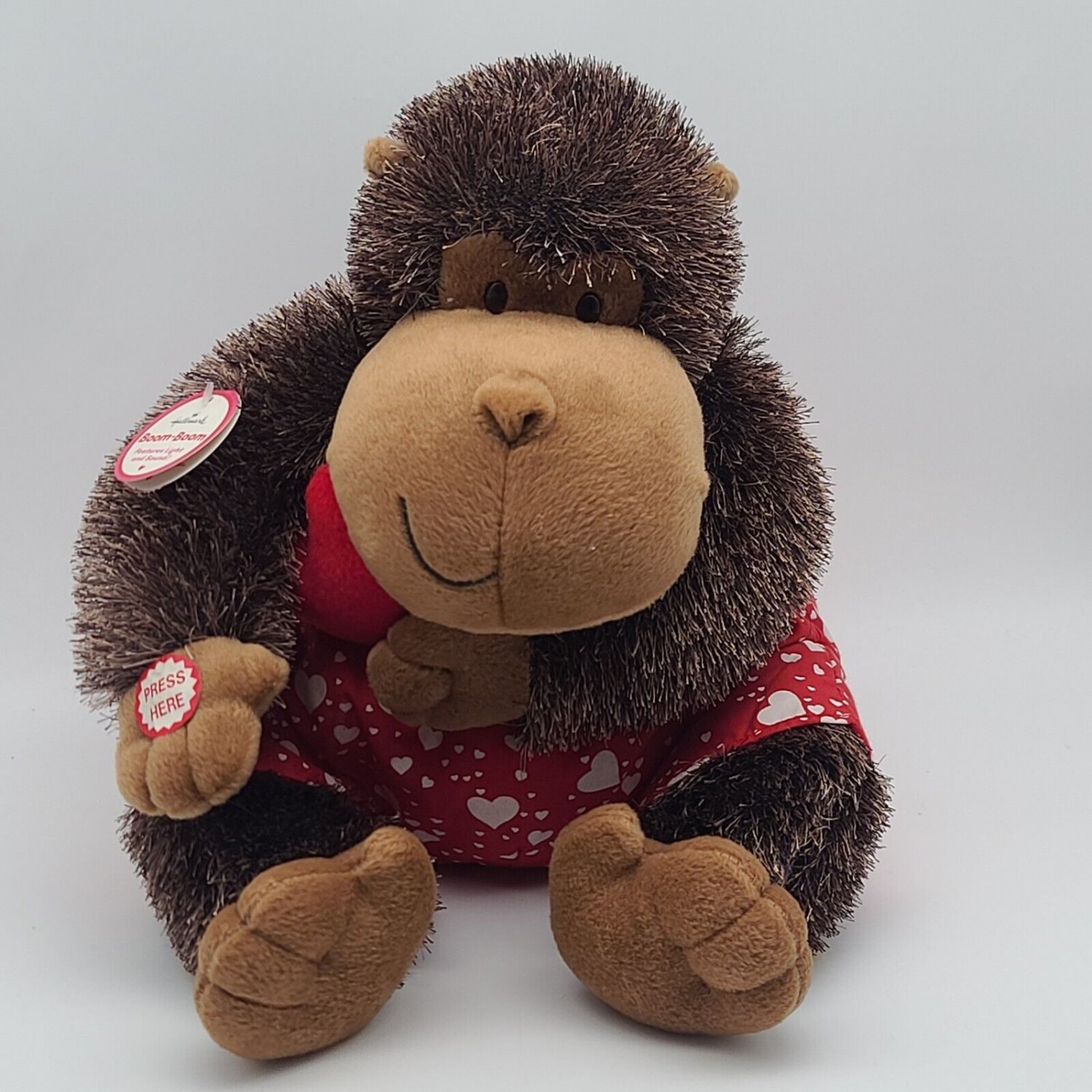 Hallmark Boom Boom Gorilla Plush Light Sound Love Monkey Valentines SEE ...
