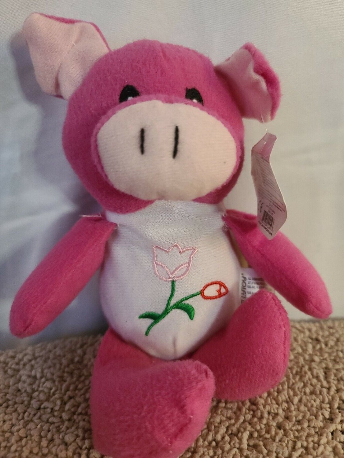 Kellytoy The Original Pocket Beanpals Pink Pig Plush 8" Stuffed Animal Pink
