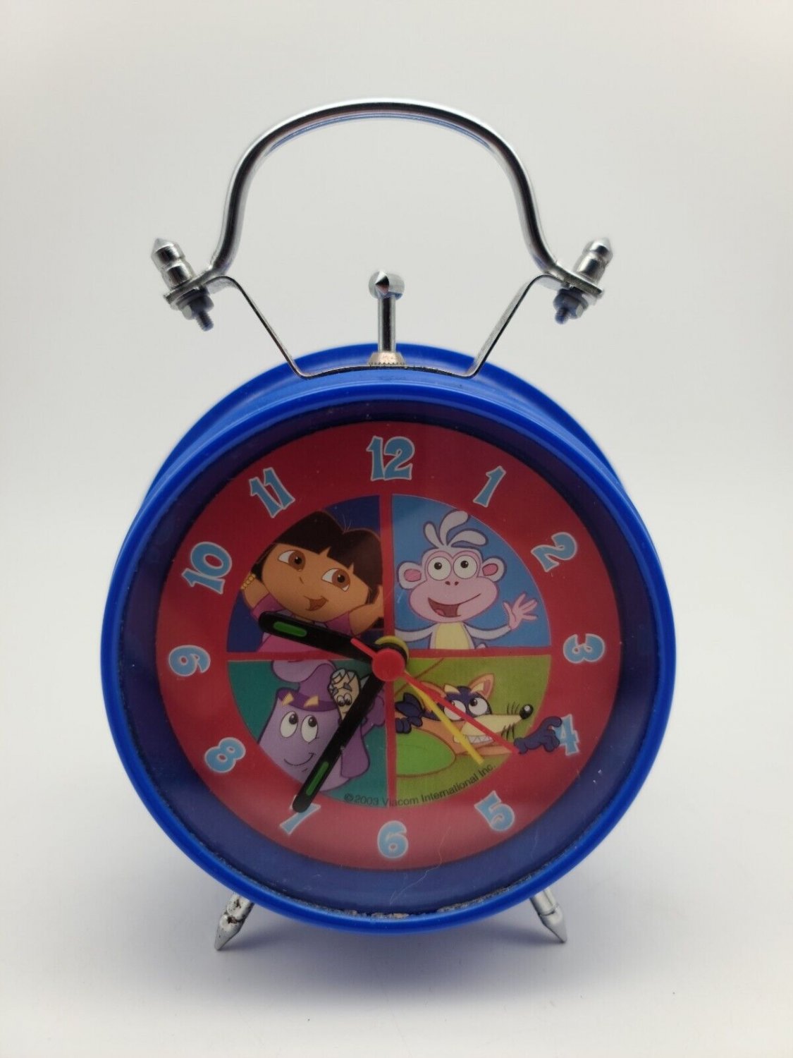 Dora the Explorer Jumbo Twin Bell Alarm Clock Viacom *WORKING*