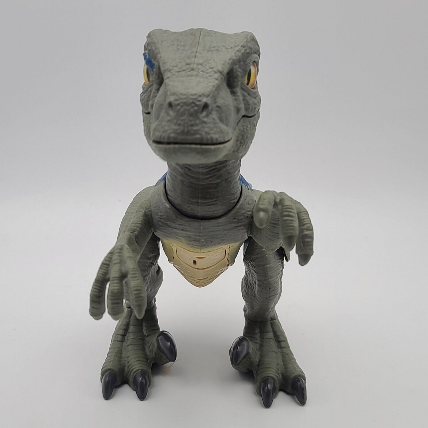 Mattel Jurassic World Dino Rivals Primal Pal Raptor Blue Action Sounds ...