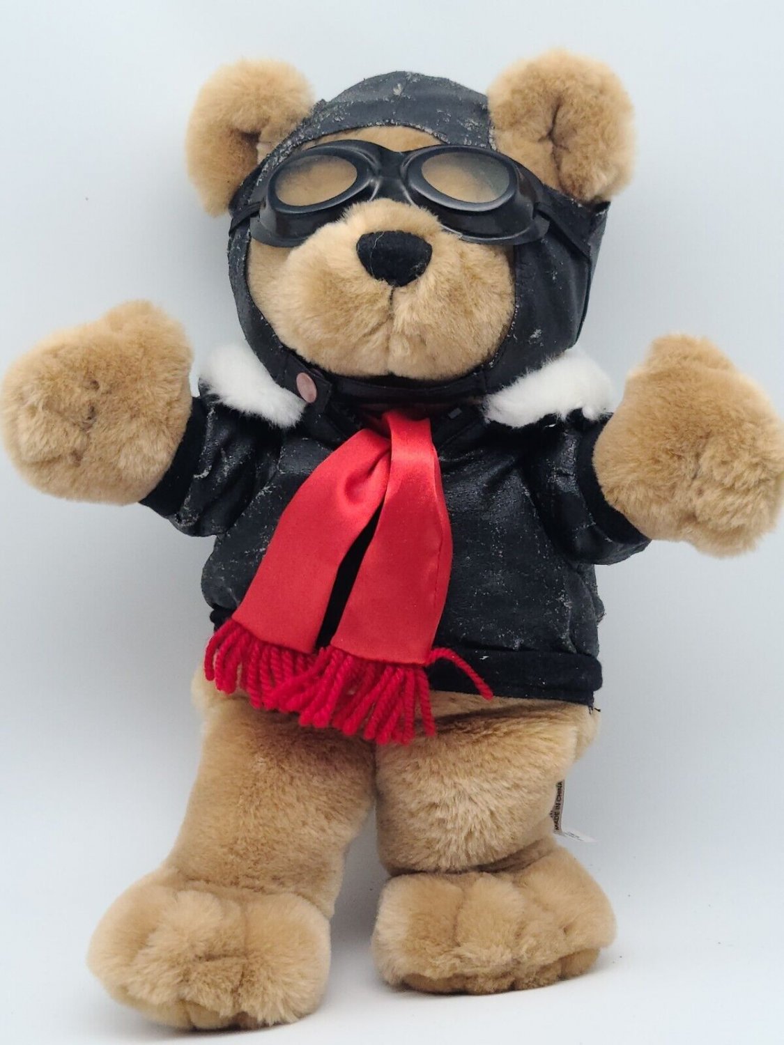 WH Smith Aviator Plush Bear Stuffed Animal Bomber Jacket, Hat and ...