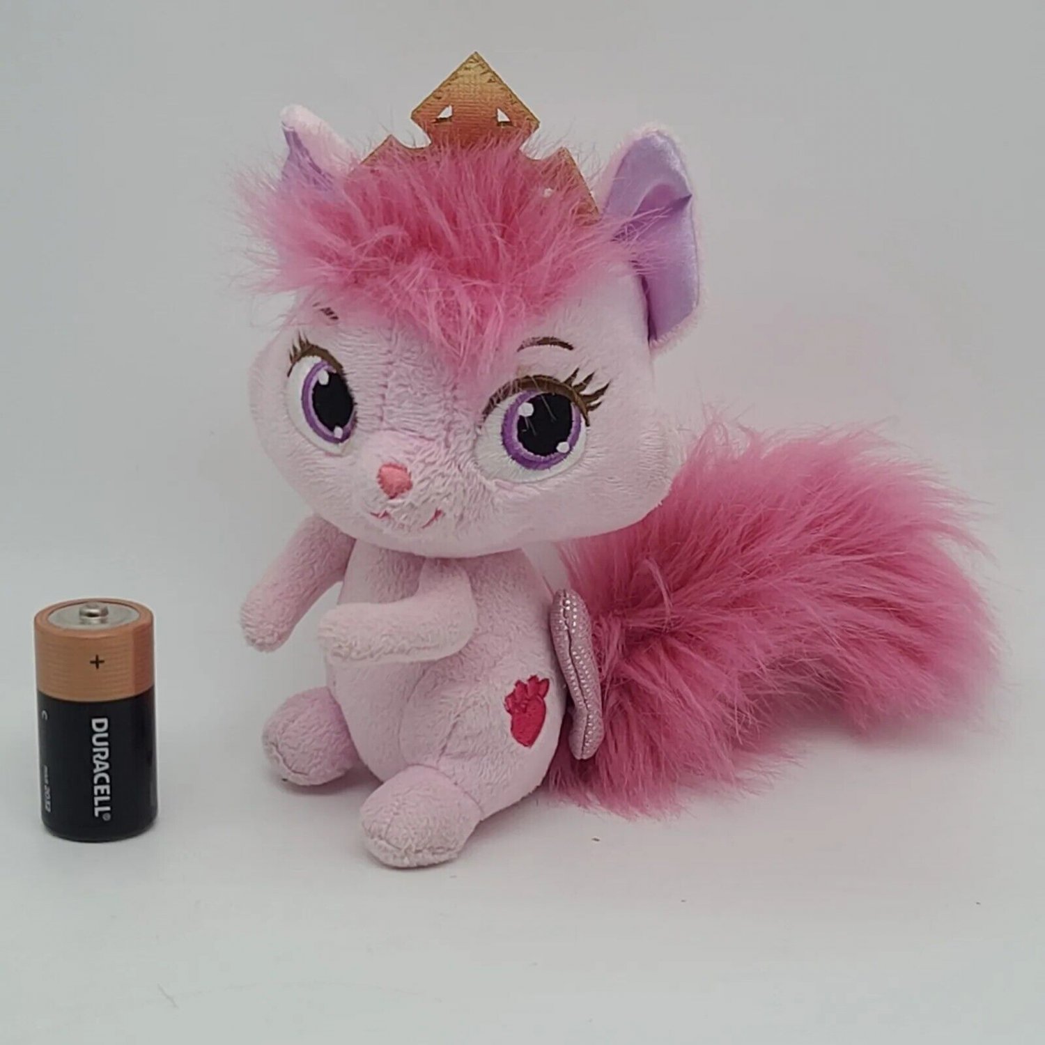 DISNEY PALACE PETS PINK BEAUTY CAT GOLD CROWN PRINCESS AURORA 10" PLUSH ...