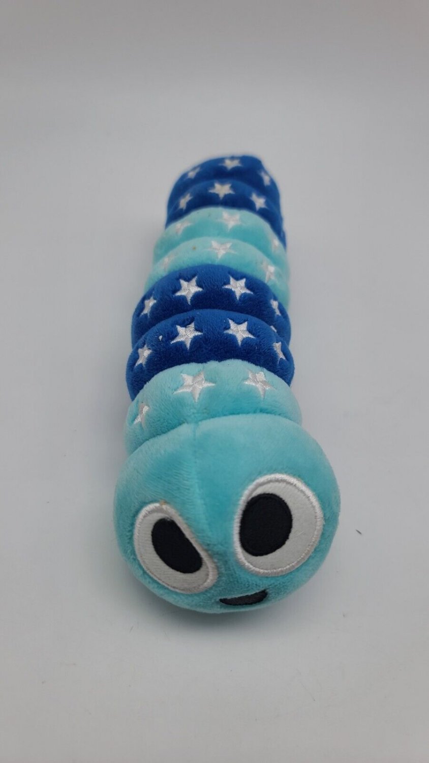 Slither.io 8” Bendable Plush Toy Blue Aqua Stars CLEAN