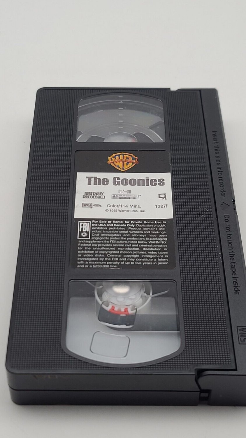The Goonies VHS VCR Tape 1985 Black Clamshell Case Steven Spielberg