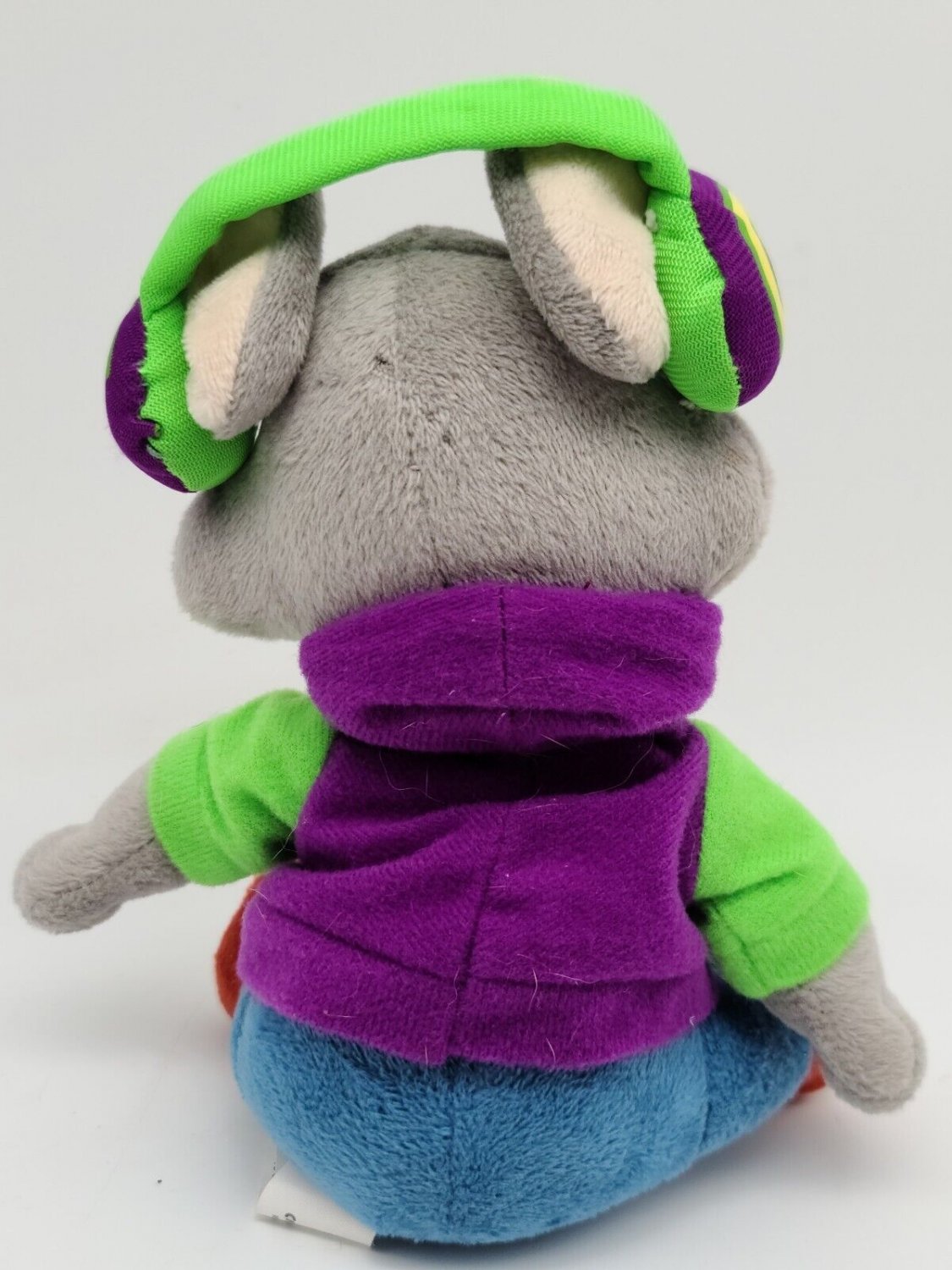 2018 Chuck E Cheeses DJ Plush Doll Mouse Stuffed Animal 7" w/Headphones ...