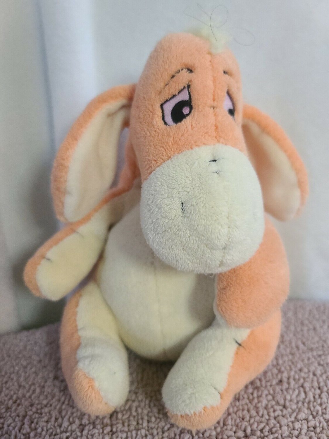 RARE Disney Authentic ORANGE Eeyore Plush (Detachable Tail Missing)*AS-PICTURED*