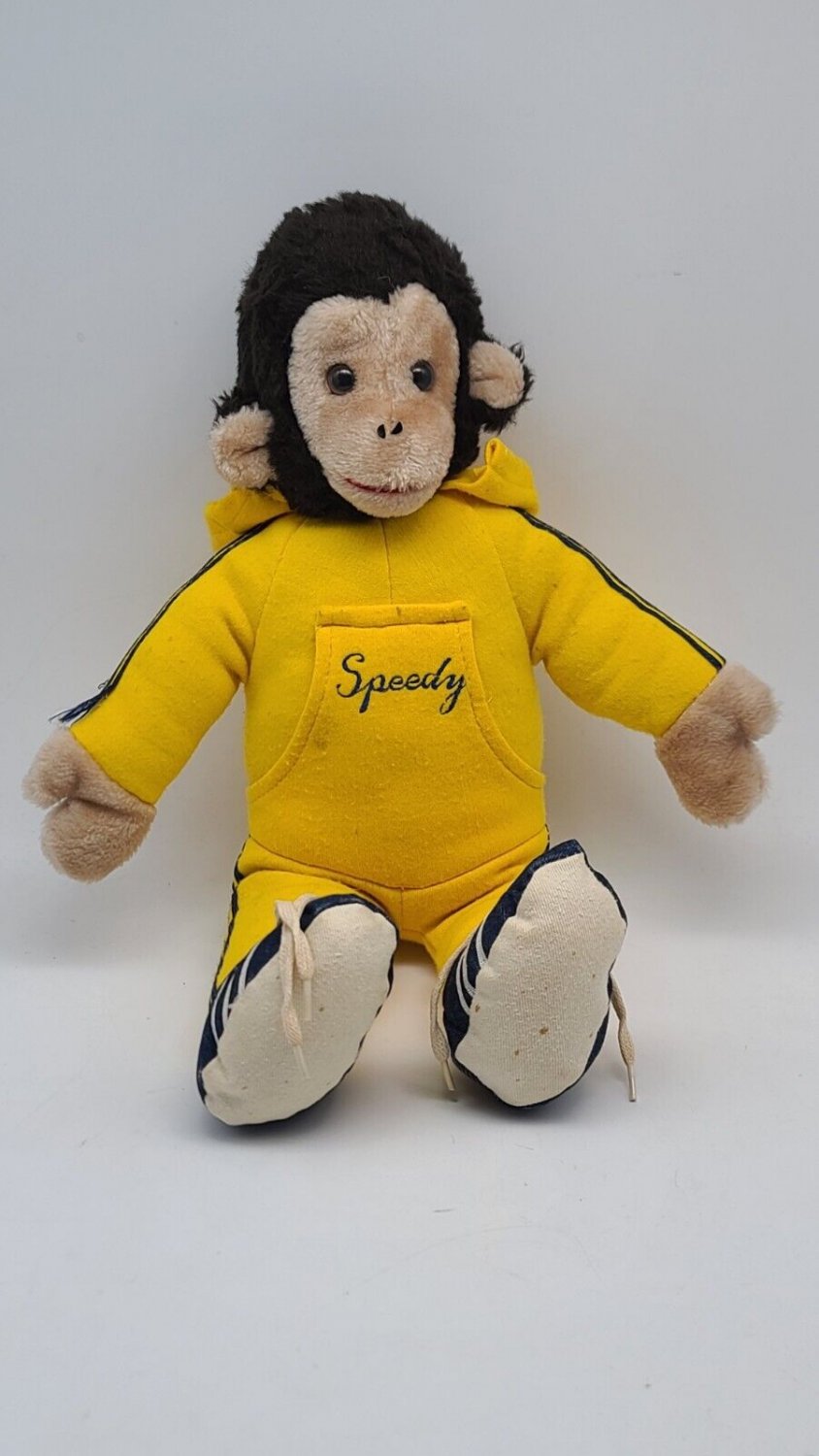 RARE Yellow Suit Speedy Monkey Vintage California Stuffed Toys 17" Plush T52
