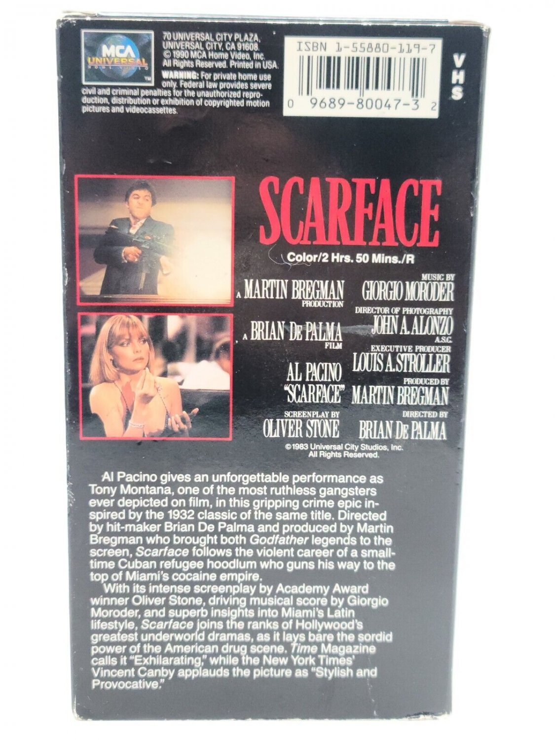 Scarface (VHS, 1983) Vintage VHS Box Set Depalma Scarface Action