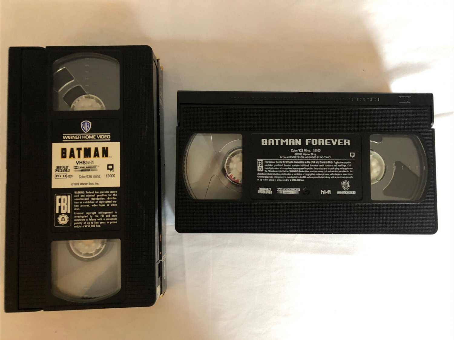 Batman VHS Tapes Lot Of 2 Batman and Batman Forever 80s 90s Movie Action