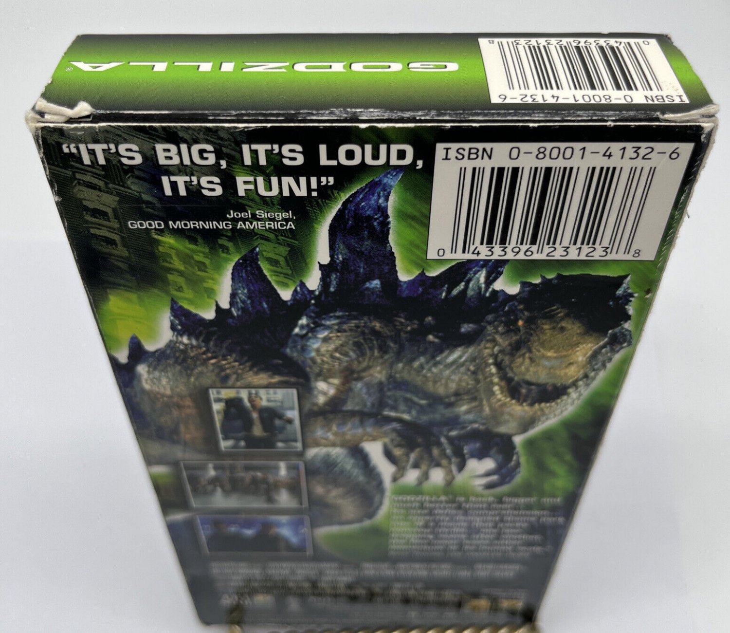 Godzilla (VHS, 1998) Embossed Cover Art, Matthew Broderick, Jean Reno