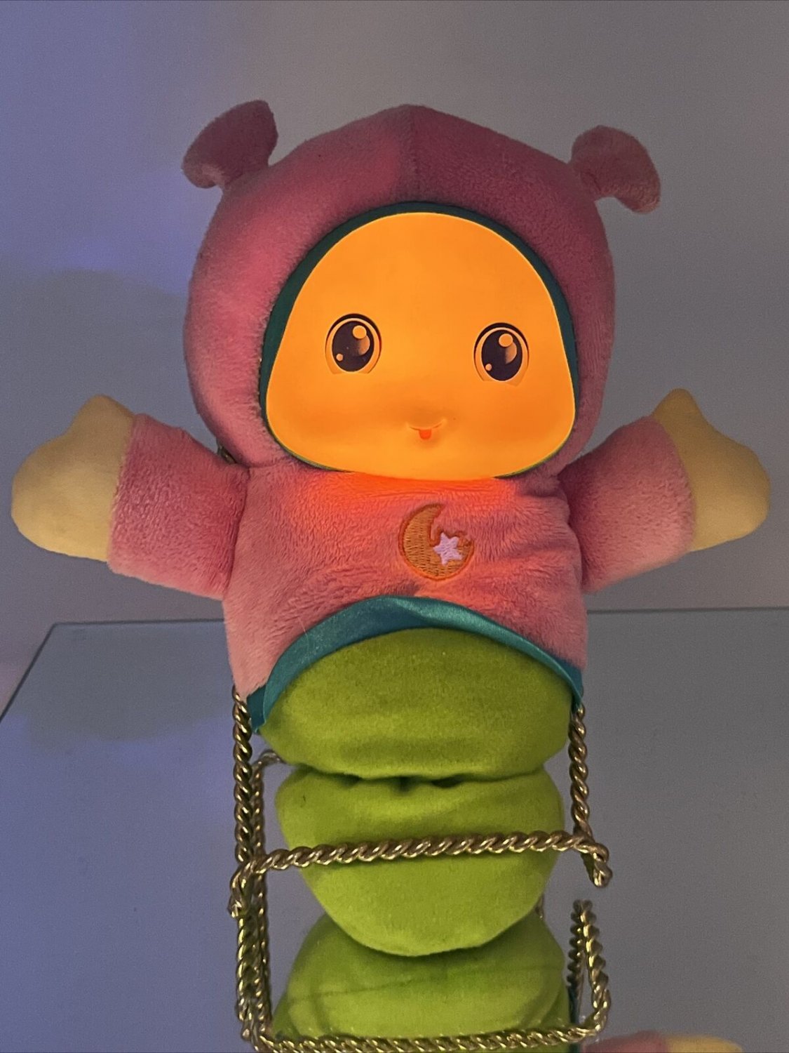 Hasbro Playskool 2011 Lullaby Gloworm GLOW WORM Pink Lights Up and ...
