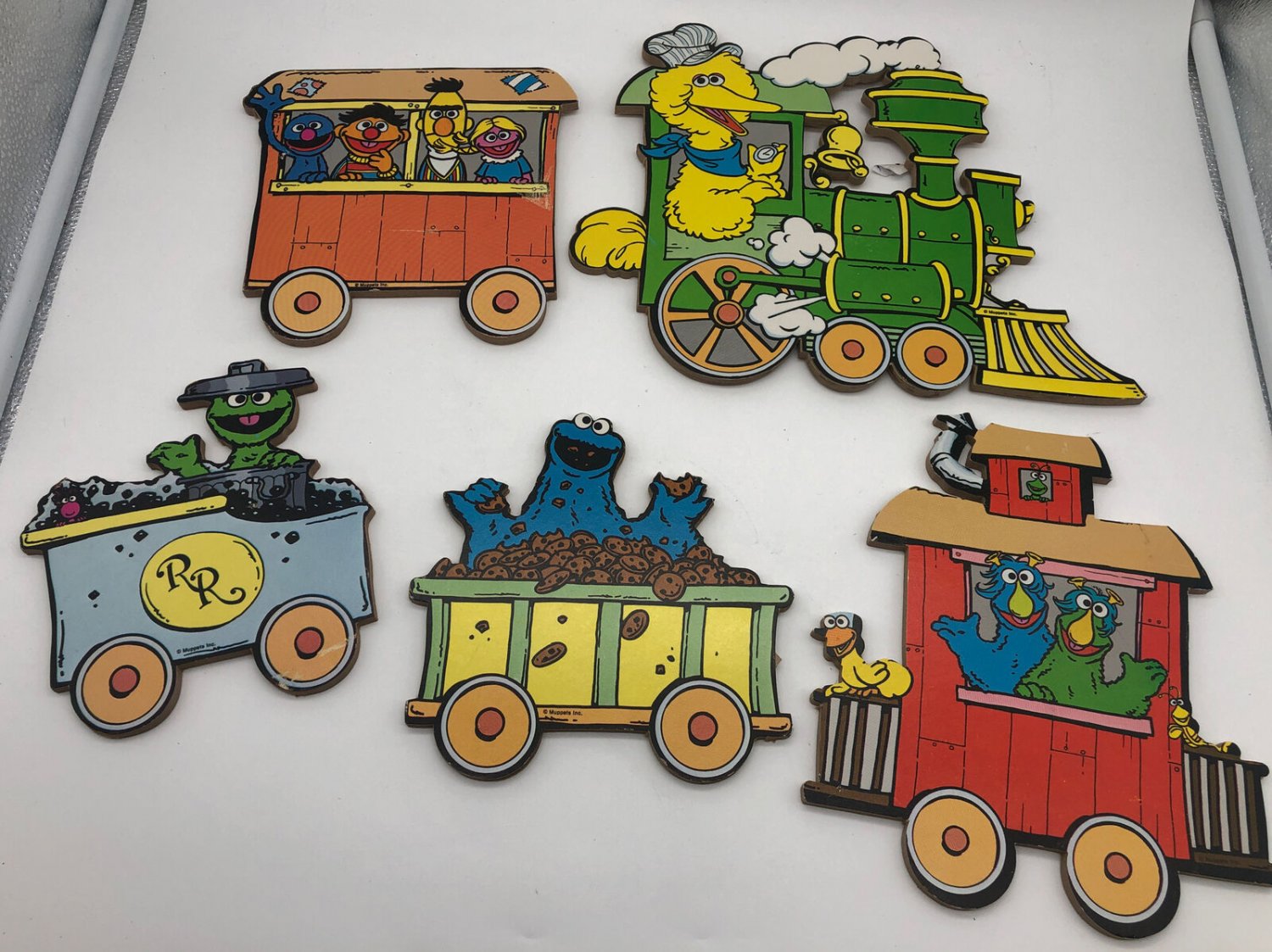 Sesame Street cardboard wall hangings decor Muppets 1970's Vintage