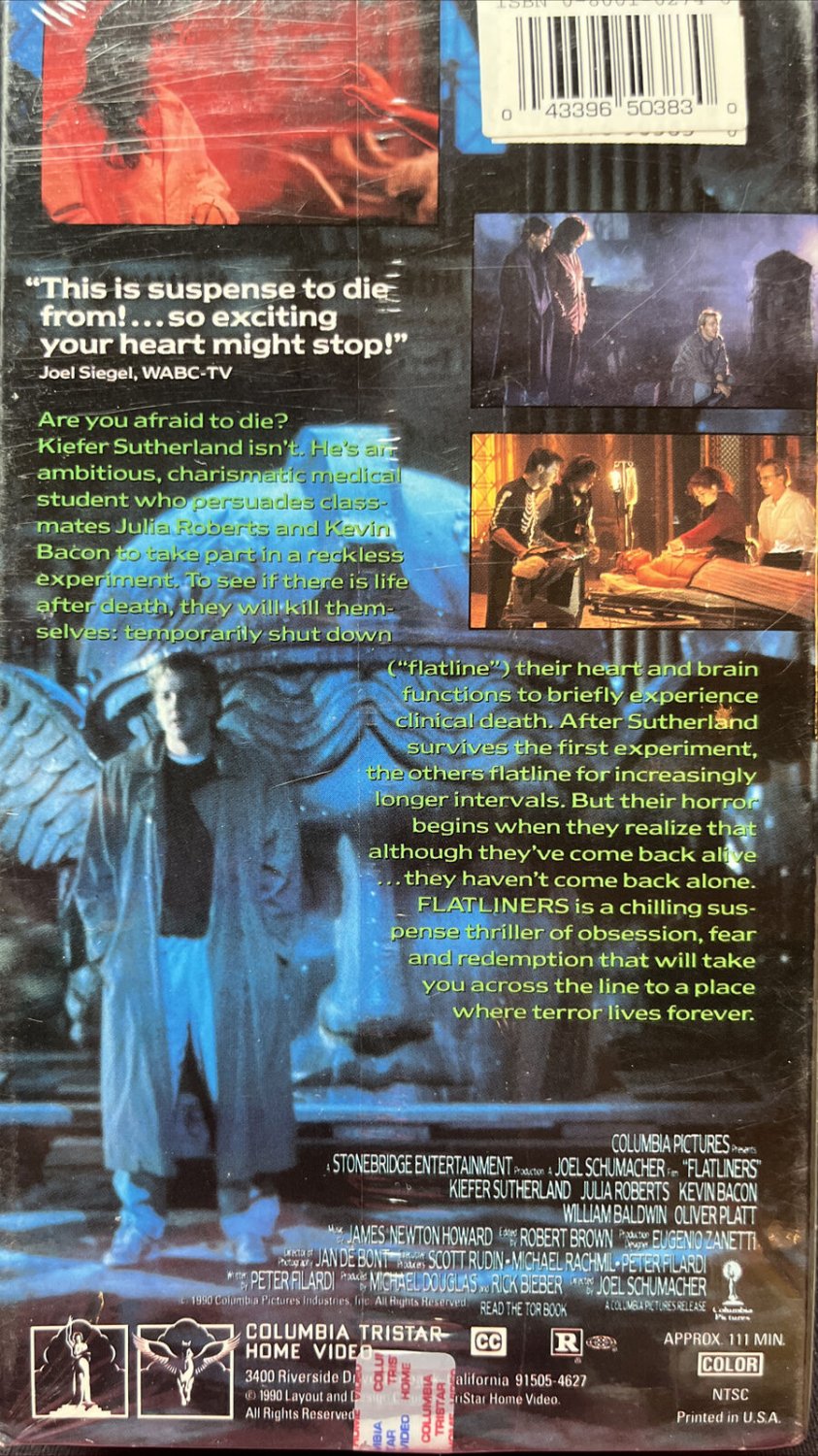 FLATLINERS (1990 VHS) Kiefer Sutherland JULIA ROBERTS New SEALED Water ...