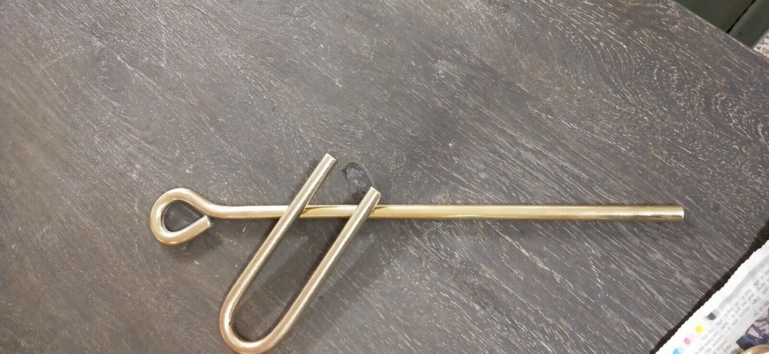 Brass Musical Instrument Dhantal (Size : Big & Small - 46 & 18 Cm )